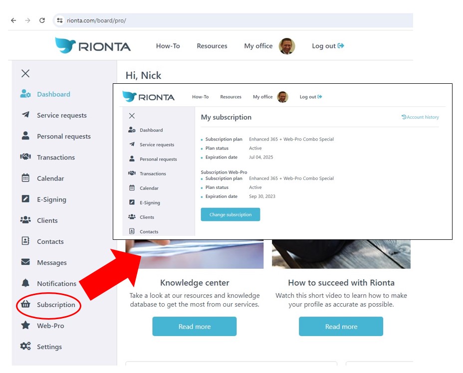 CRM features access quick visual guide » Rionta